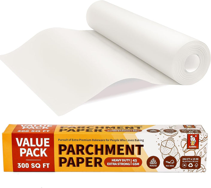 Katbite Value Pack Parchment Paper Roll 15in x 242ft, 300 Sq.Ft,Wihte ...